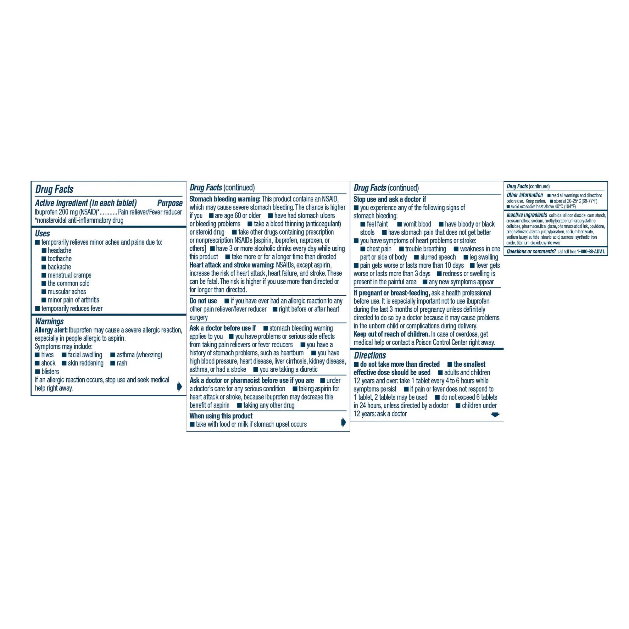 Advil Pain Relief Coated Tablets, 200 mg - 24 ct