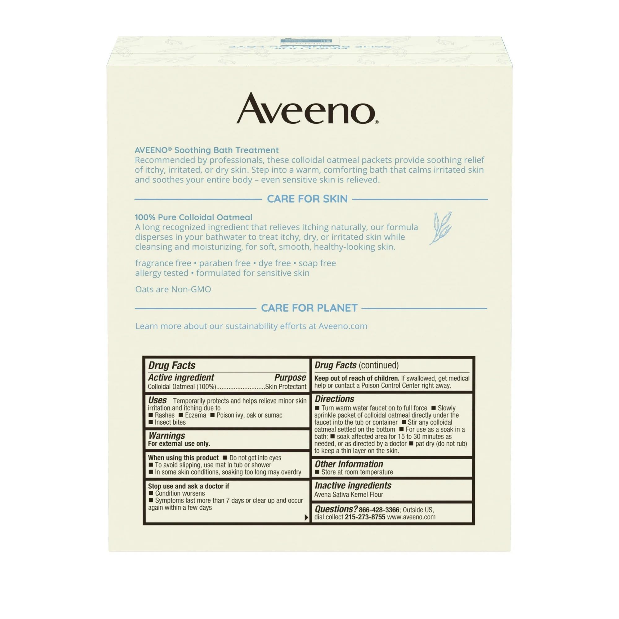 Aveeno Soothing Oatmeal Bath Treatment for Itchy, Dry Skin, 1.5 oz ...