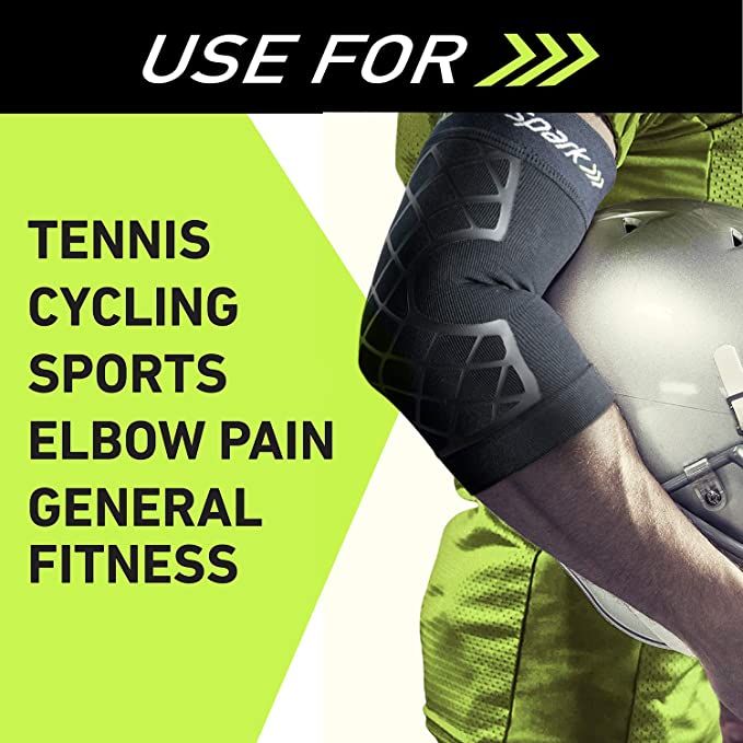Spark Kinetic Elbow Sleeve Compression Support with Kinesiology Tape ...