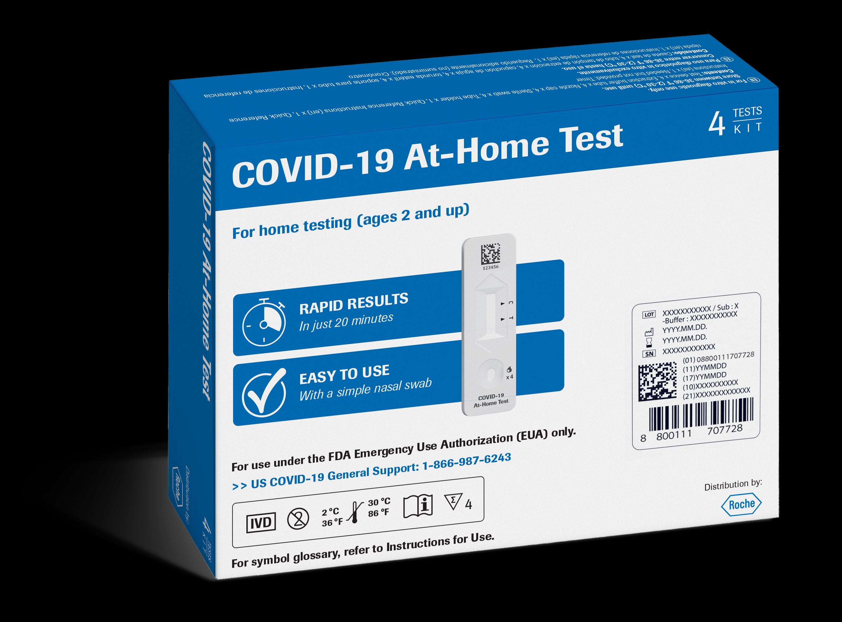 Roche COVID-19 At Home Test - 4 ct