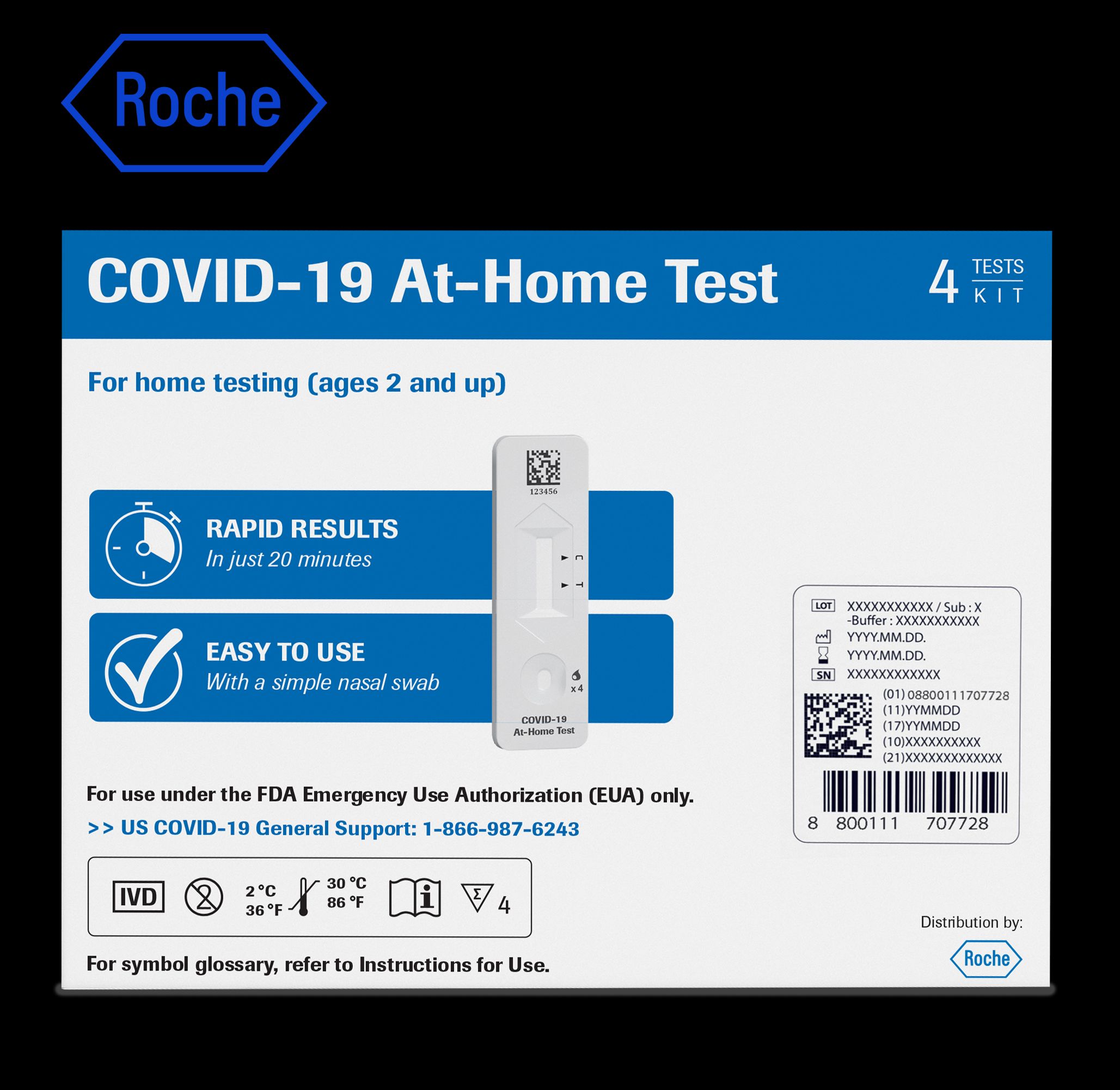 Roche COVID-19 At Home Test - 4 ct