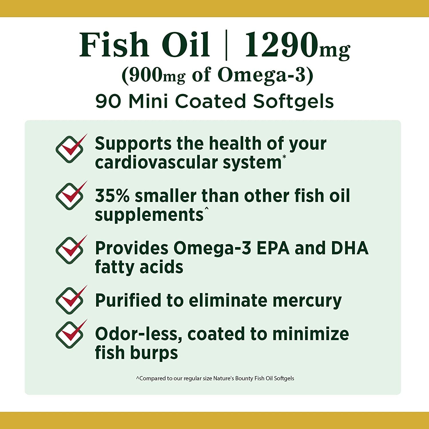 Nature's Bounty Mini Fish Oil 1290 mg Softgels - 90 ct