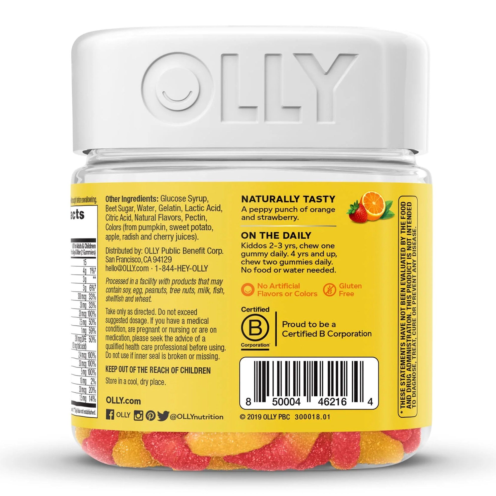 OLLY Kids Multi Gummy Worms, Sour Fruity Punch - 70 ct