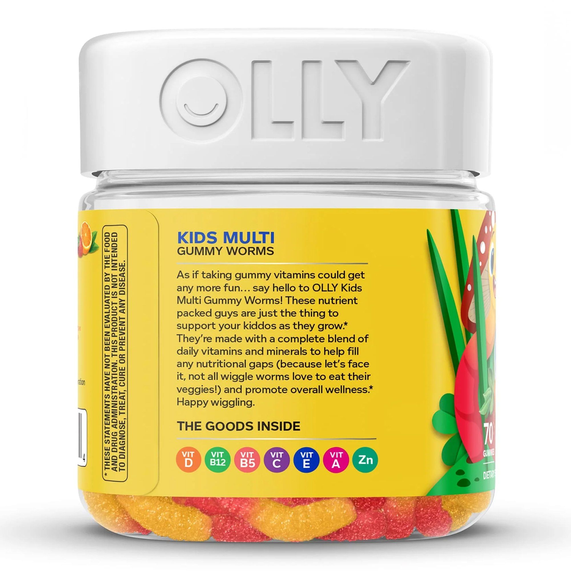 OLLY Kids Multi Gummy Worms, Sour Fruity Punch - 70 ct