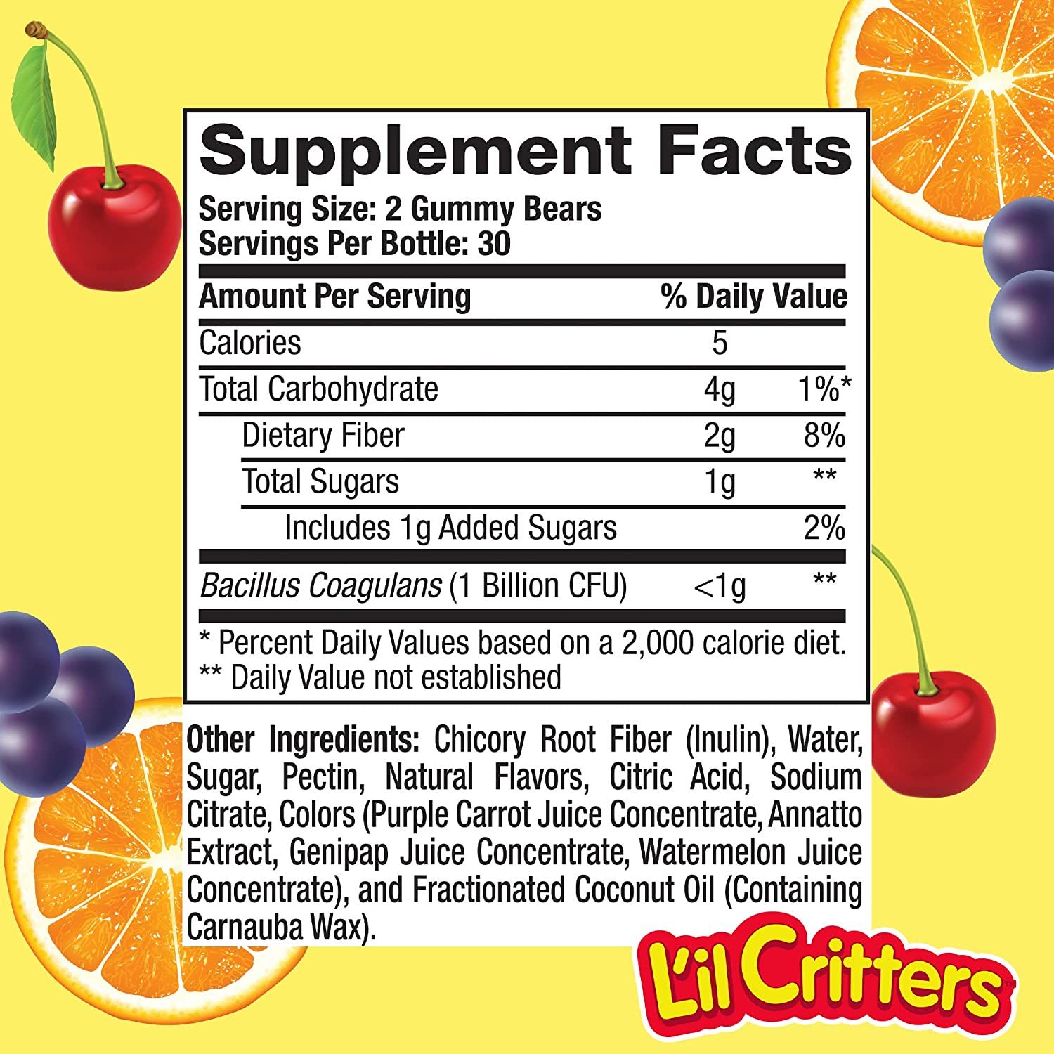 L'il Critters Probiotic Supplement Gummies, Fruit flavors - 60 ct