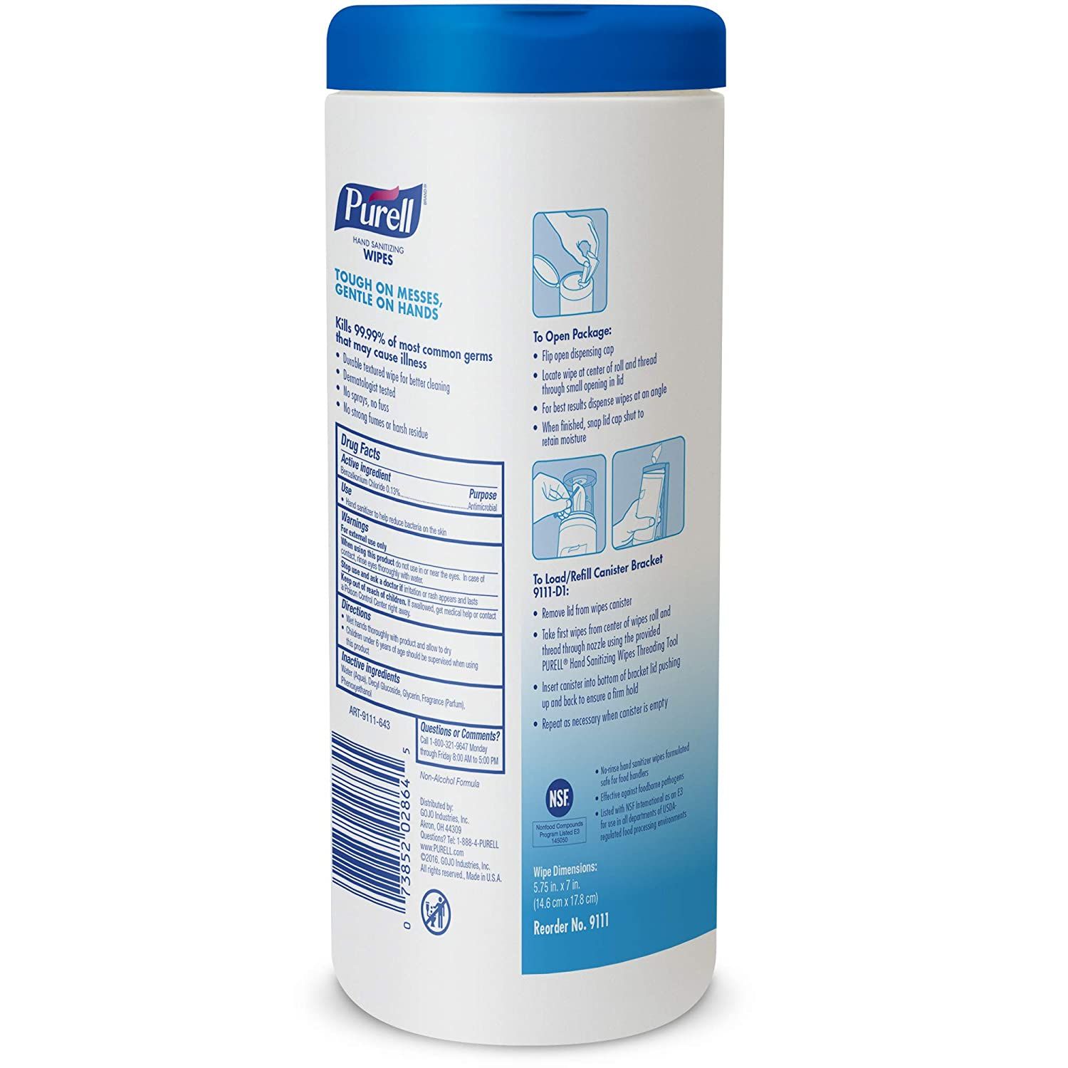 Purell® Hand Sanitizing Wipe Canister-100 ct
