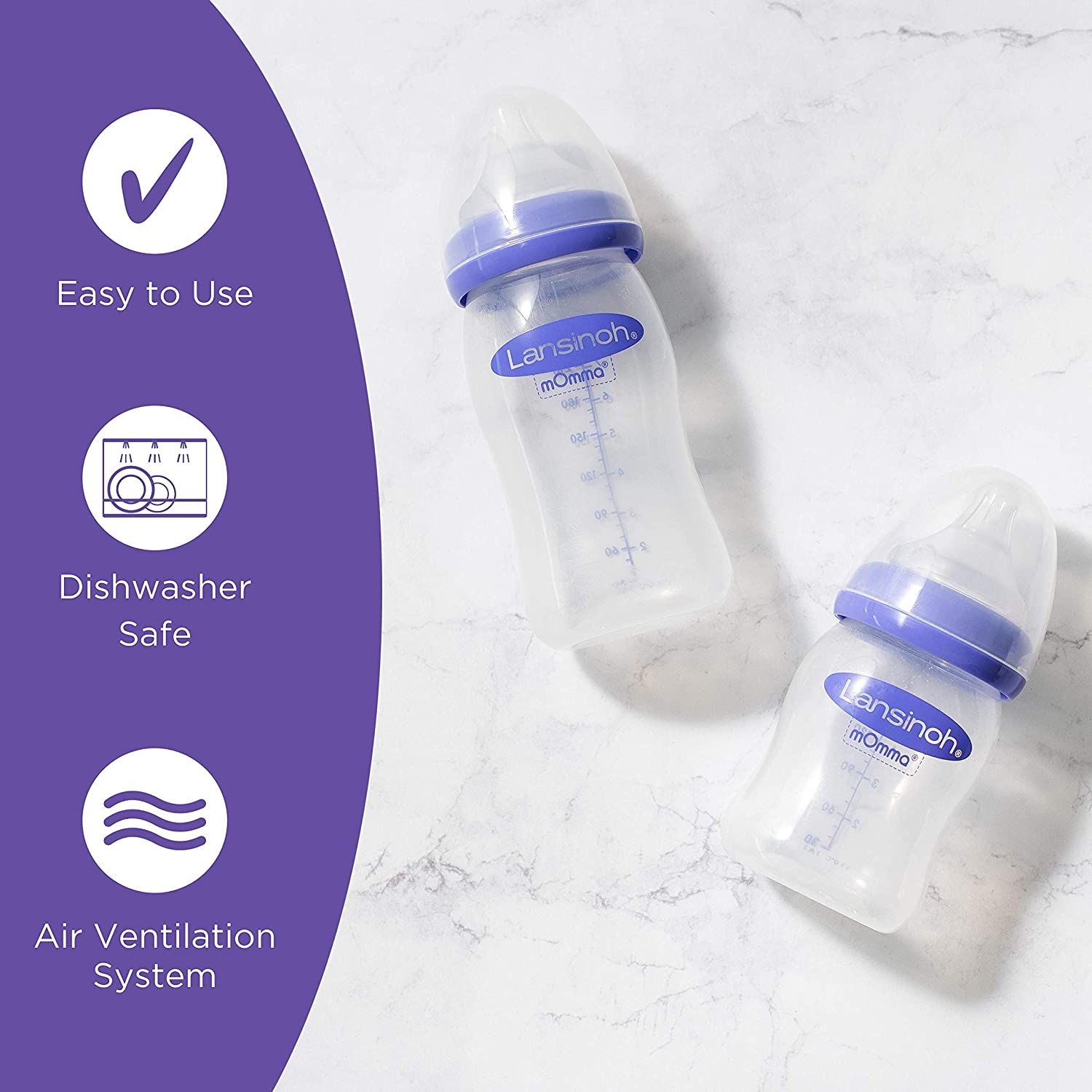 Lansinoh Breastfeeding 5oz Bottles - 3 ct