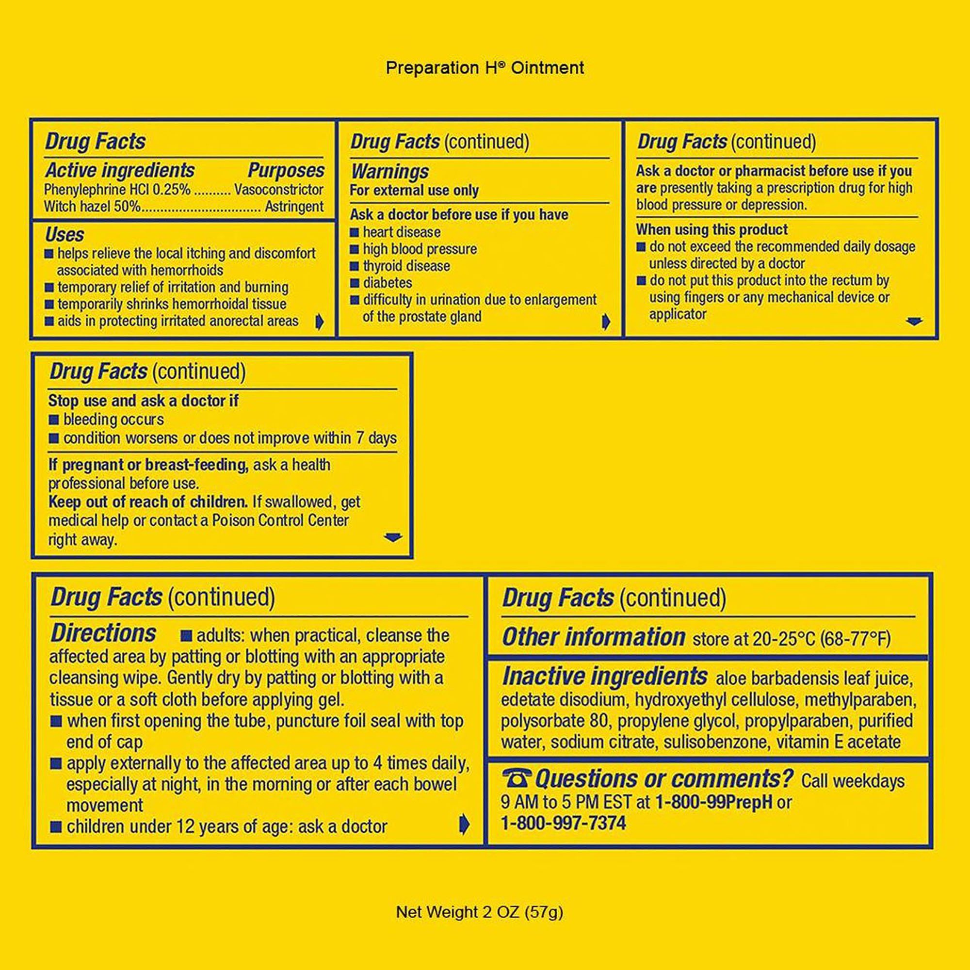 Preparation H Hemorrhoid Relief Ointment - 2 oz