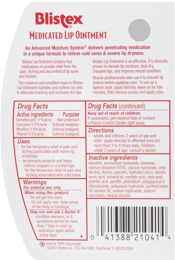 Blistex Medicated Lip Ointment - 0.35 oz