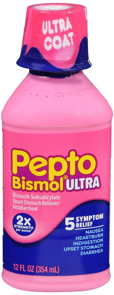 Pepto Bismol Ultra Liquid, Upset Stomach Reliever & Antidiarrheal - 12 ...