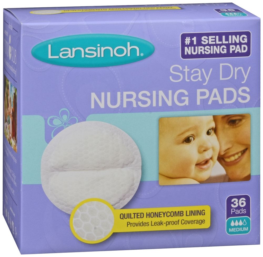 DISCLansinoh Stay Dry Nursing Pads, Medium - 36 ct