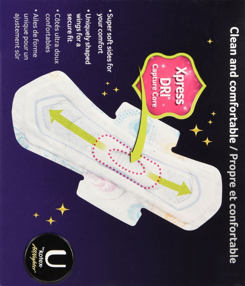 DISCU by Kotex All Nighter Ultra Thin Pads Overnight - 14 ct