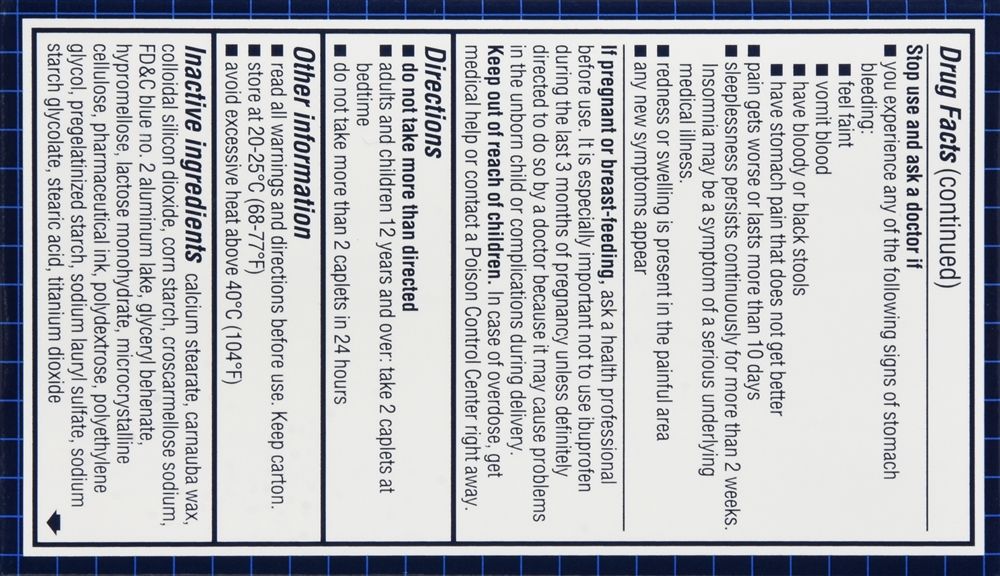 Advil PM Pain Reliever/Nighttime Sleep Aid Caplets, 38 mg - 120 ct