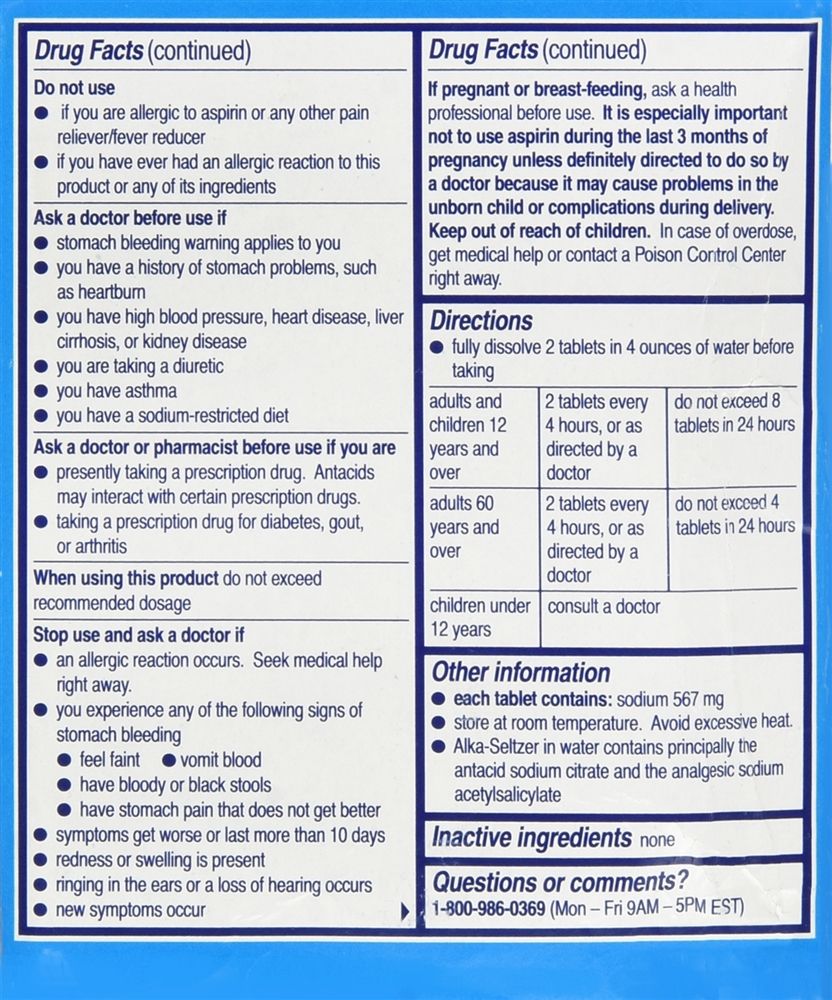 Alka-Seltzer Effervescent Tablets, Original - 36 ct