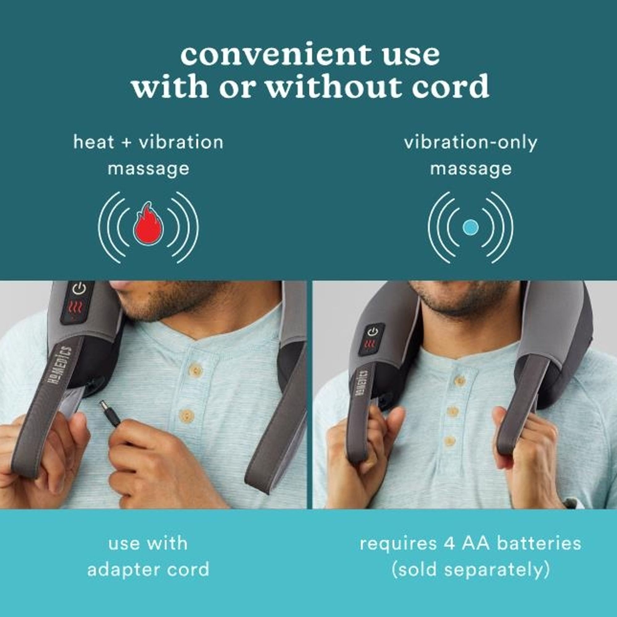 HoMedics Pro Therapy Hand-Held Neck Massager With Heat Gray