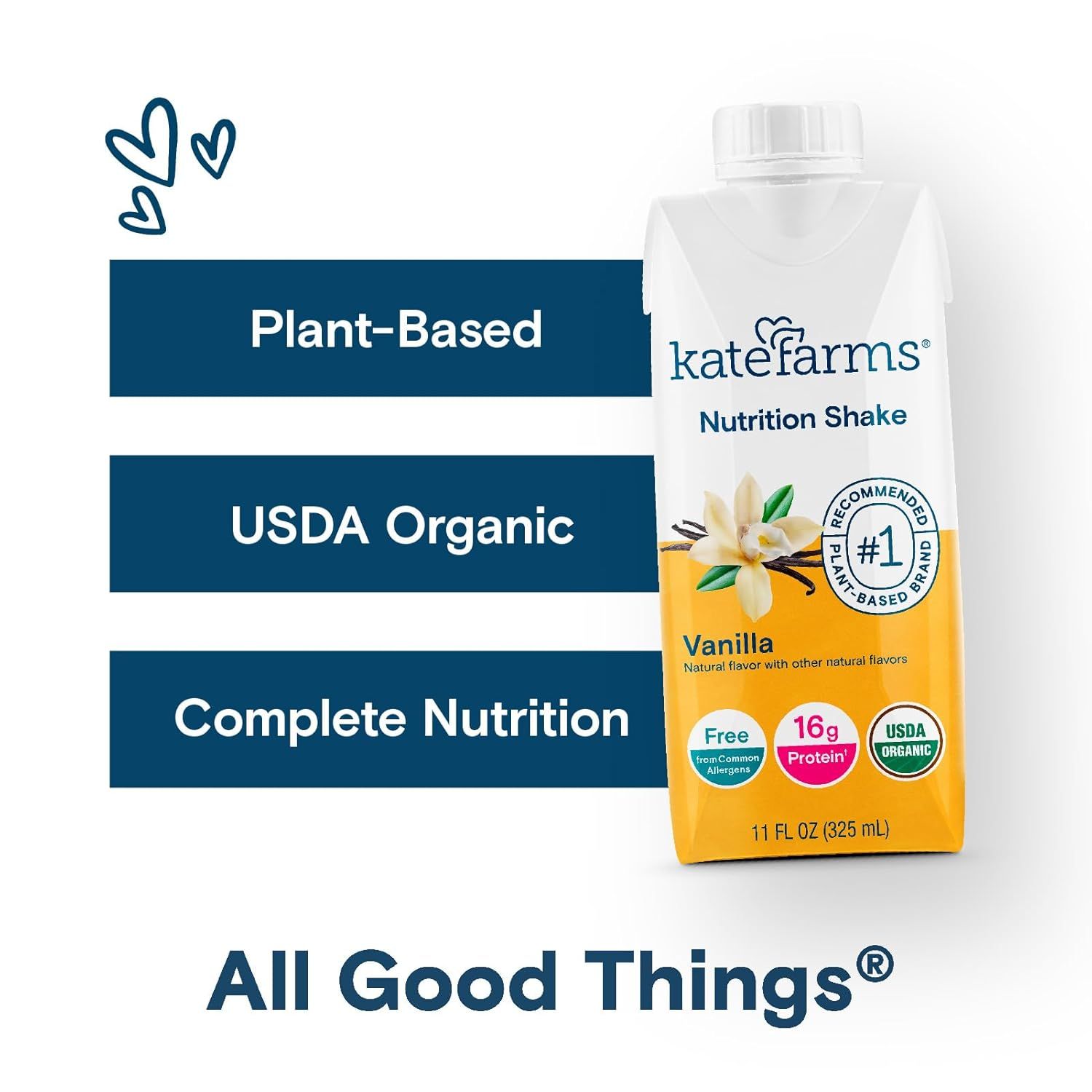 Kate Farms® Nutrition Shake, Vanilla, 11 fl oz- 1ct