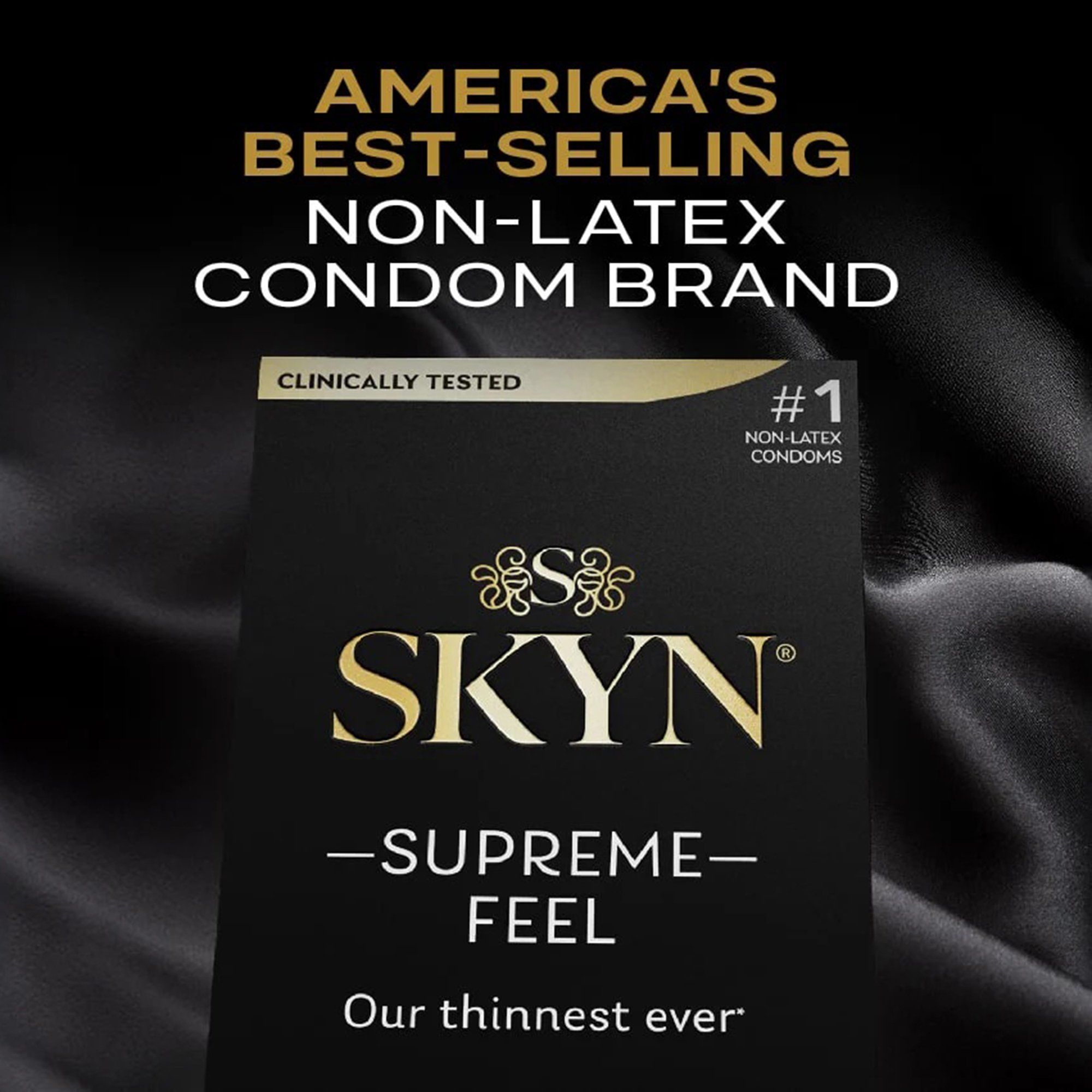 Skyn Supreme Feel 30 Non Latex Lubricated Condoms One Size Fits Most