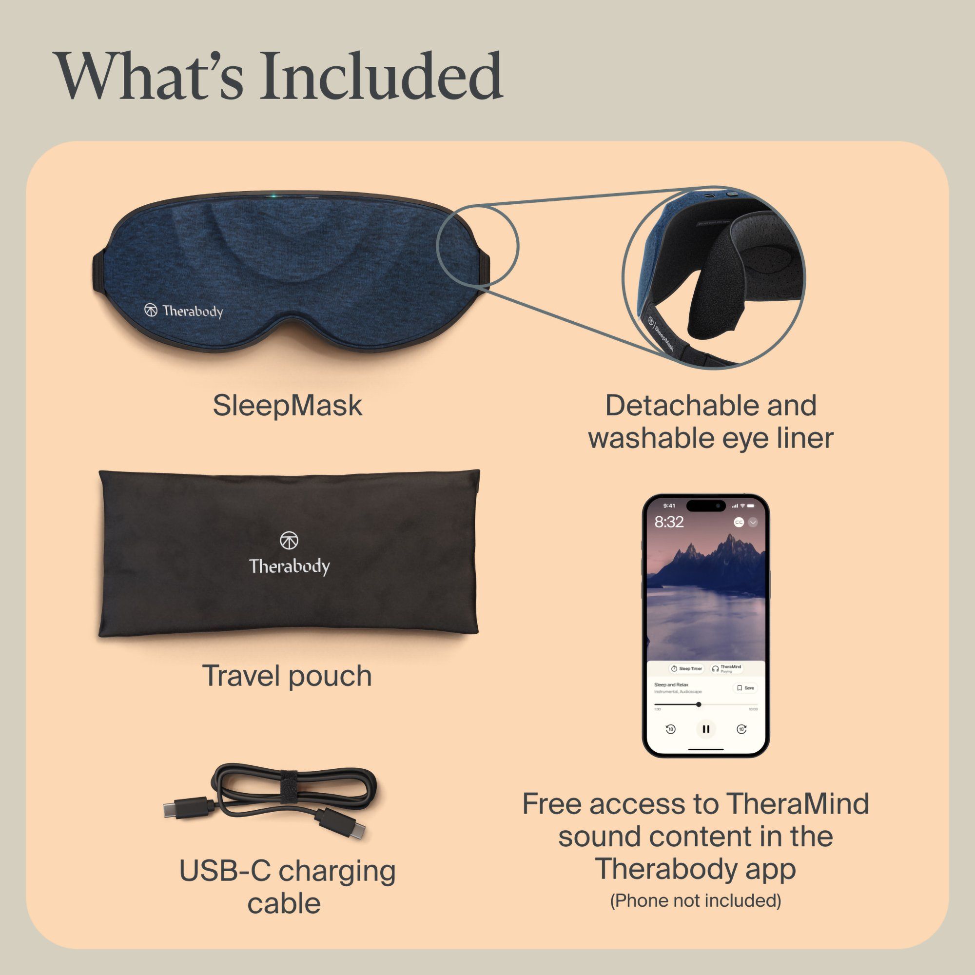 Therabody Therapeutic Sleep Mask Navy