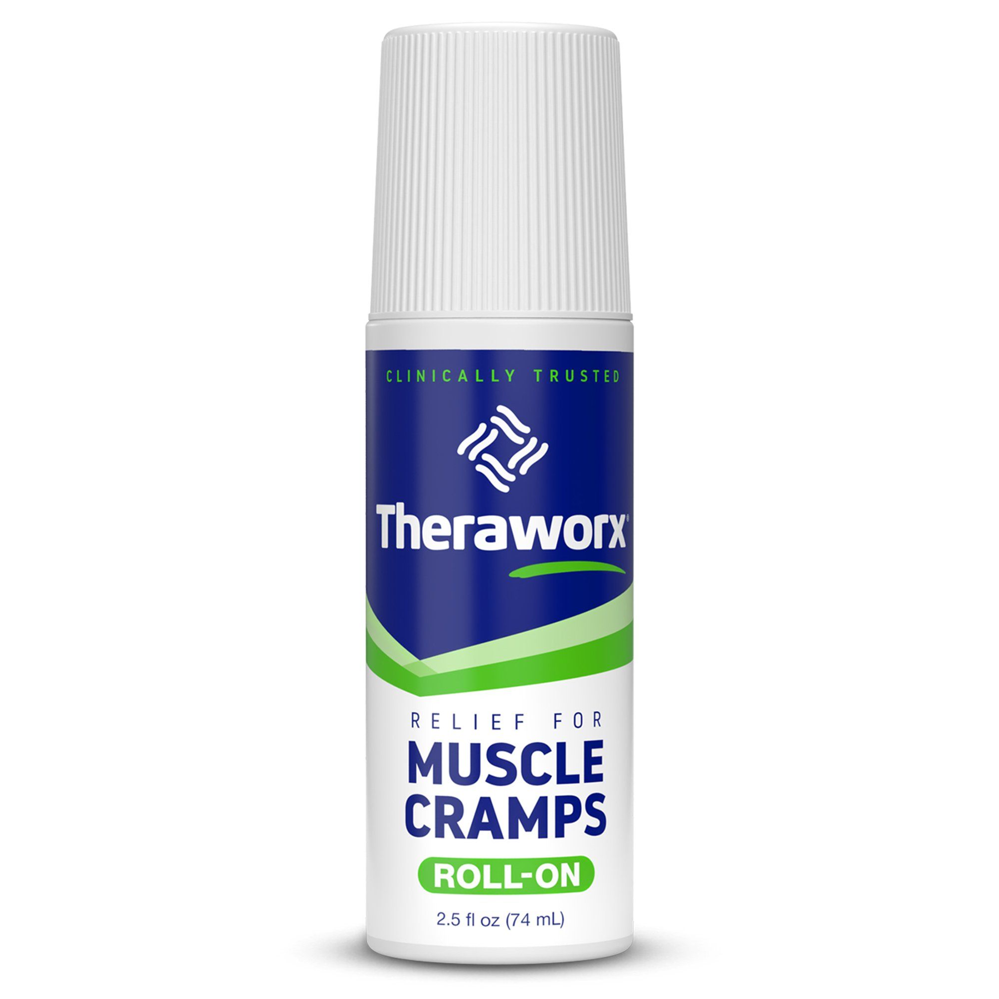 Theraworx Relief Topical Muscle Cramp Relief Roll-On 2.5 Oz Bottle - 4 Pack