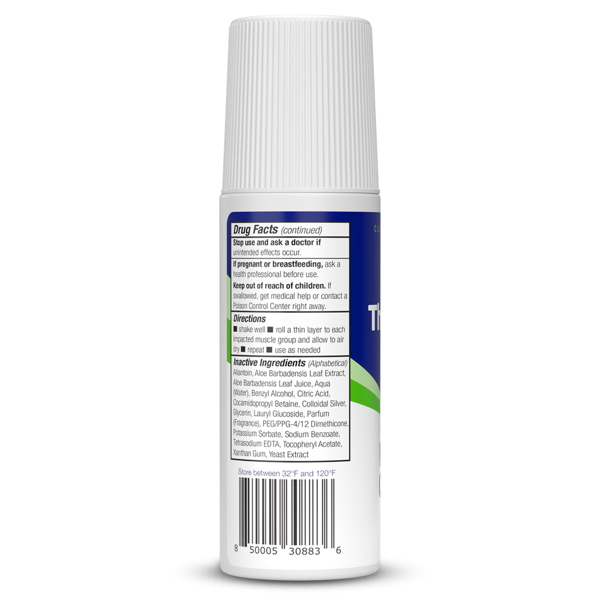 Theraworx Relief Topical Muscle Cramp Relief Roll-On 2.5 Oz Bottle - 4 Pack