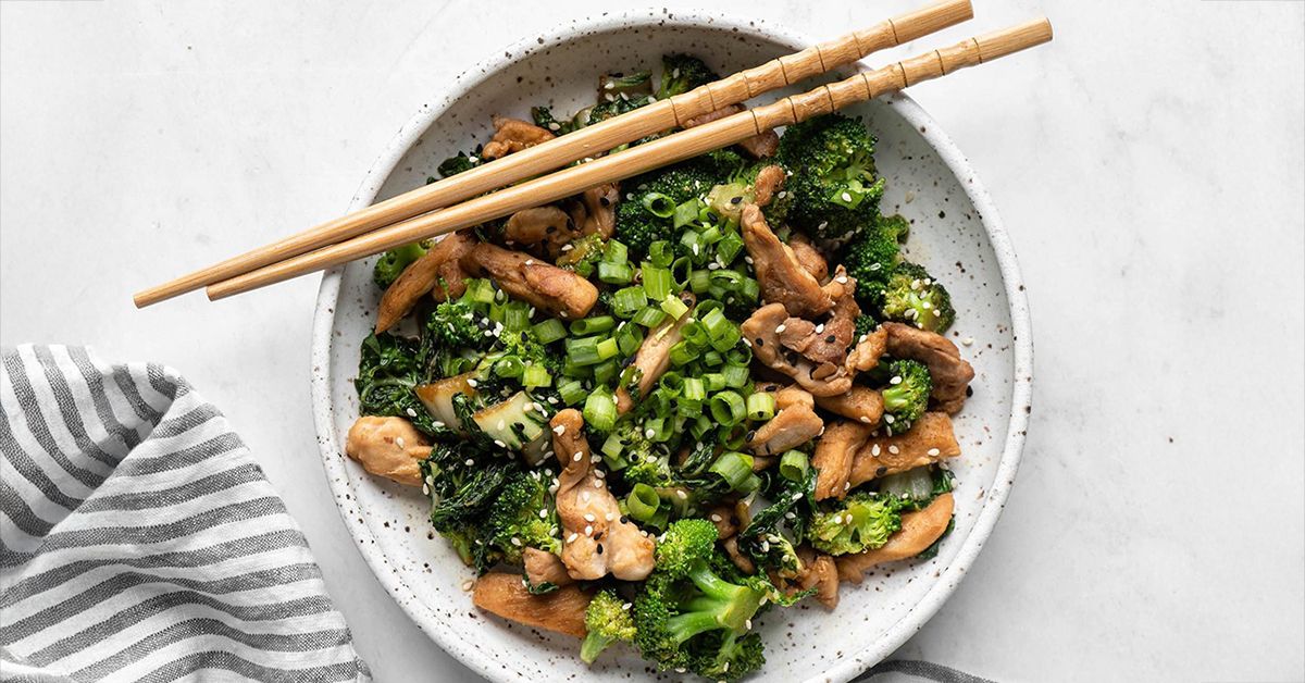 Quick Chicken Stir-Fry with Broccoli and Bok Choy (Low Carb)