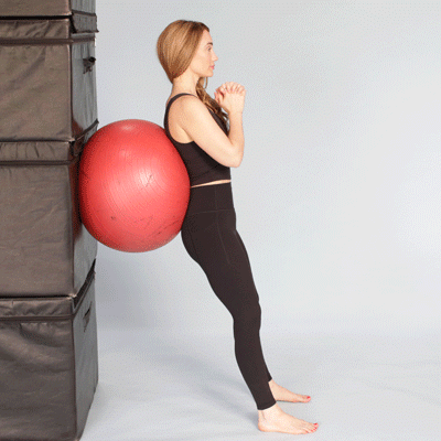 wall squats with ball